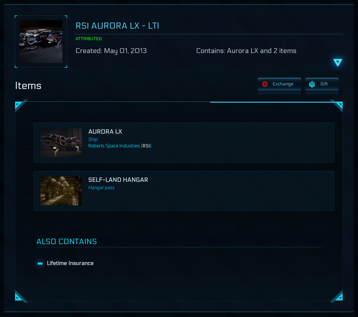 Buy RSI Aurora LX LTI - Original Concept for Star Citizen