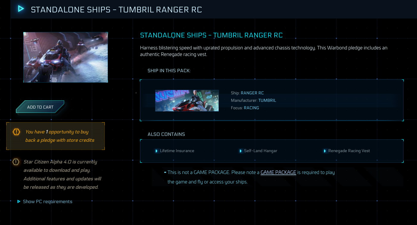 Buy Cheap Ranger RC LTI - Original Concept | Star Citizen