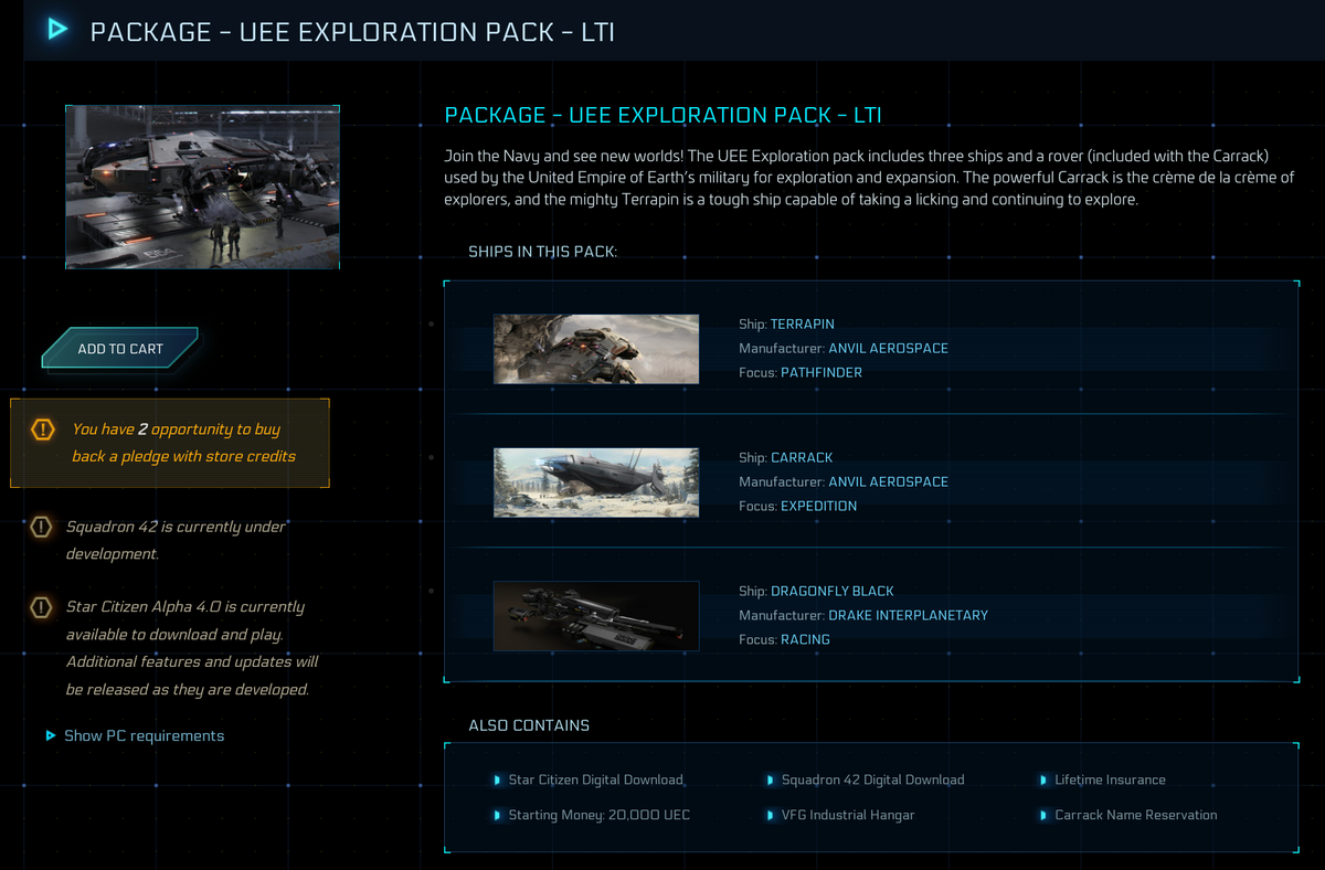 Buy Cheap UEE Exploration Pack LTI - Original Concept - Game Package ...